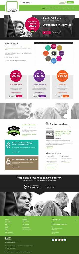 Boxx Communications - A bespoke, fully responsive website including content review, CMS, print ...