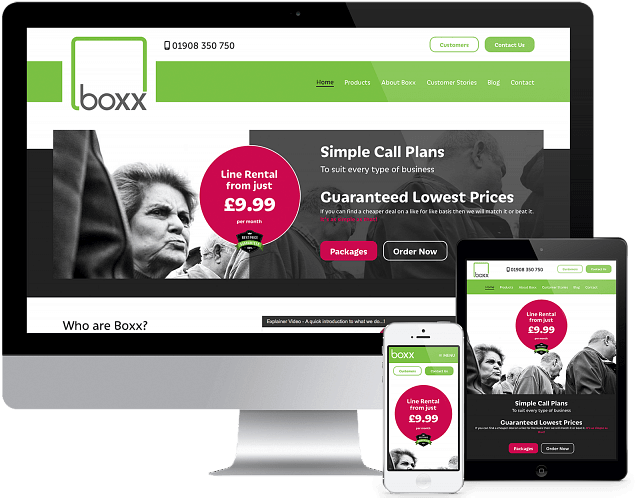 Boxx Communications - A bespoke, fully responsive website including content review, CMS, print ...